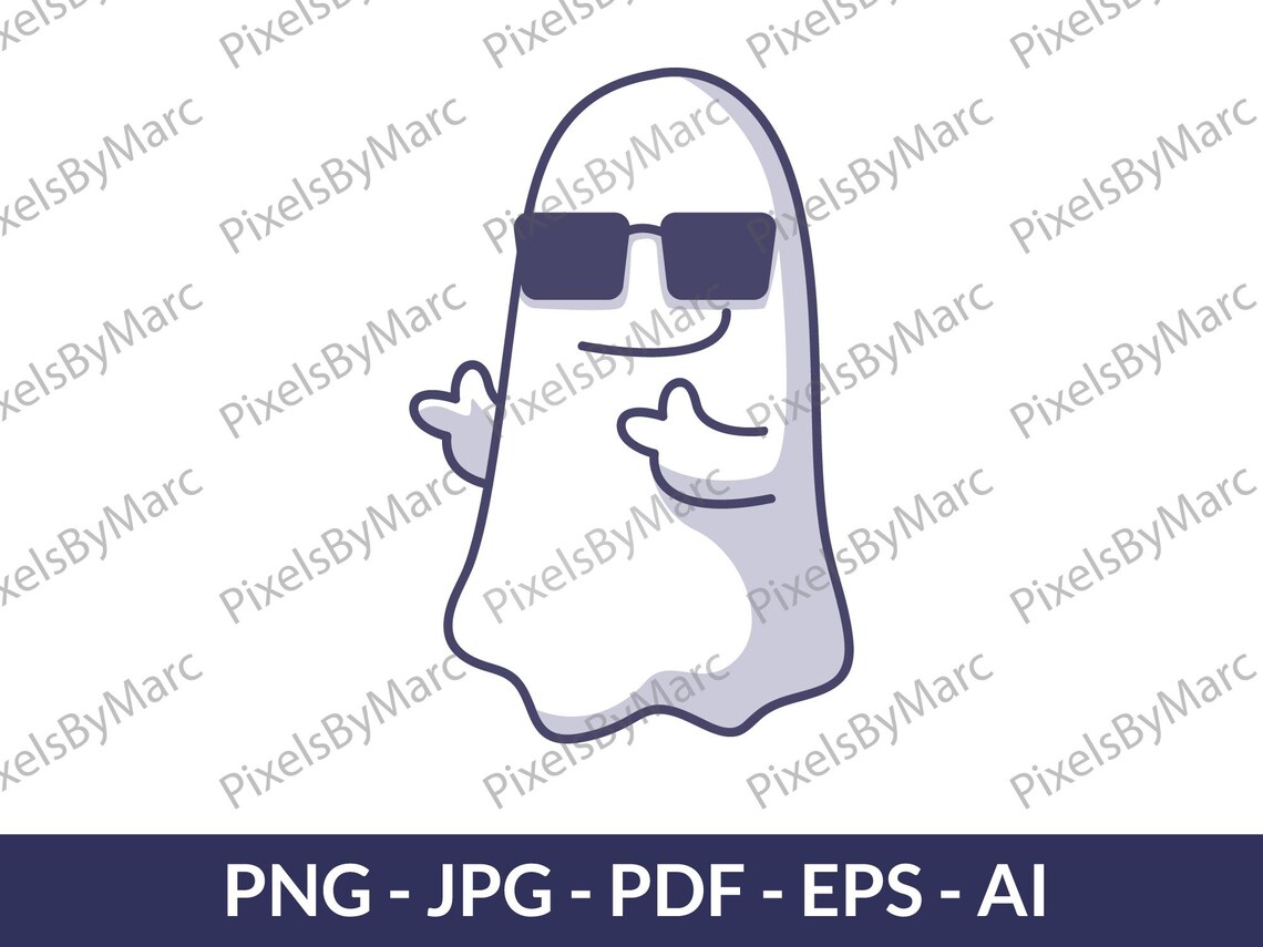 Cool Ghost Png, Halloween Cool Ghost Png, Halloween Sticker Png ...