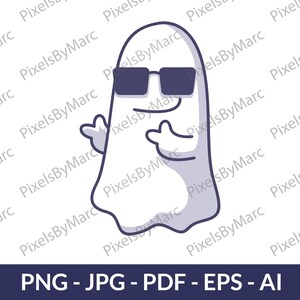 Cool Ghost Png, Halloween Cool Ghost Png, Halloween Sticker Png ...