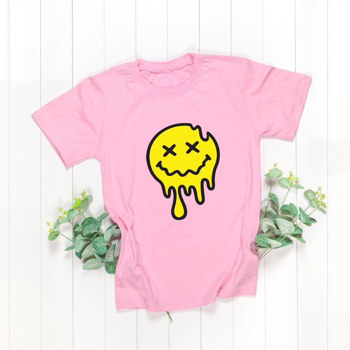 Set of 3 Melting Smiley, Set of Dripping Smiley Faces, Retro Style ...