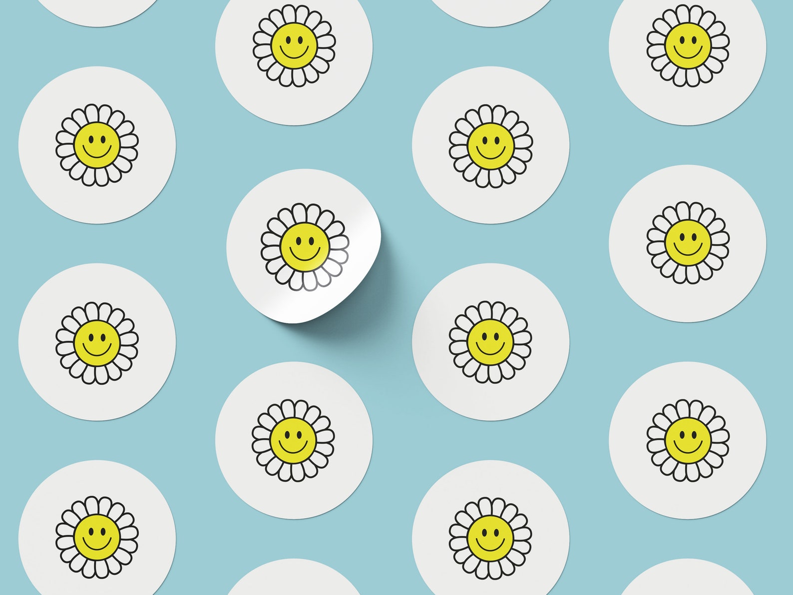 Positive Flower Instant Download, Smiling Sunflower Clipart, Happy ...