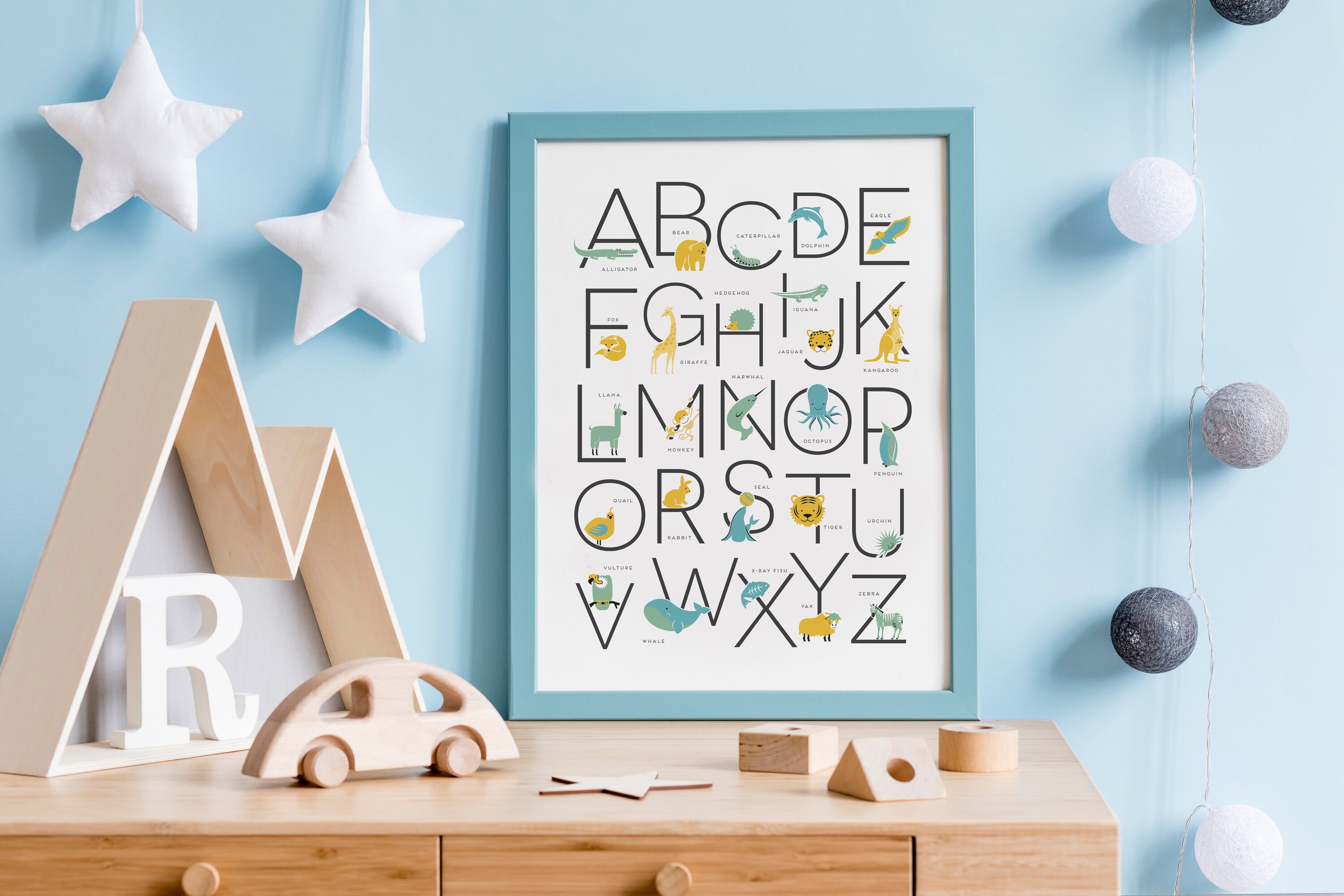 ABC Alphabet Poster Printable | Kids Learning Wall Art | Alphabet Chart ...