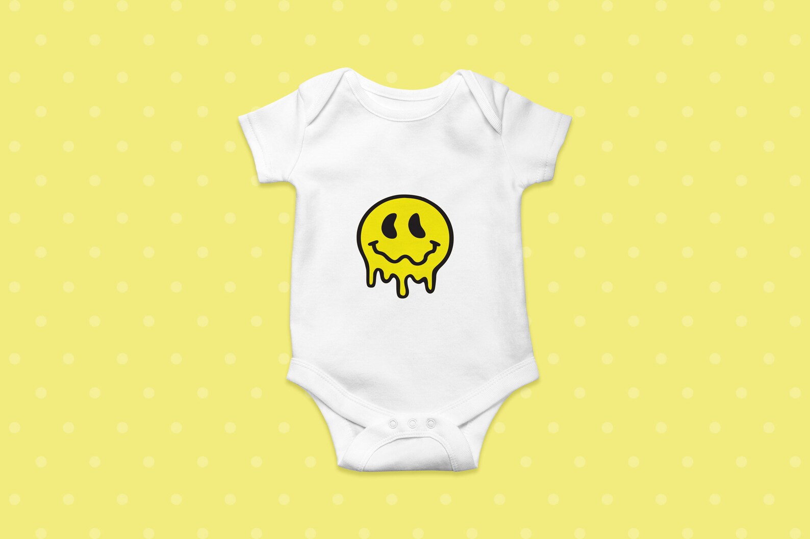 Set of 3 Melting Smiley, Set of Dripping Smiley Faces, Retro Style ...