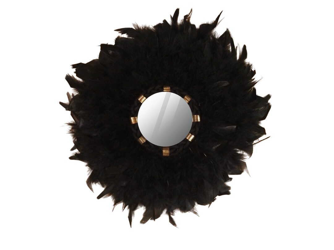 Fabulous and Unique Juju Hat Mirror, Handmade Feather Mirror - Etsy