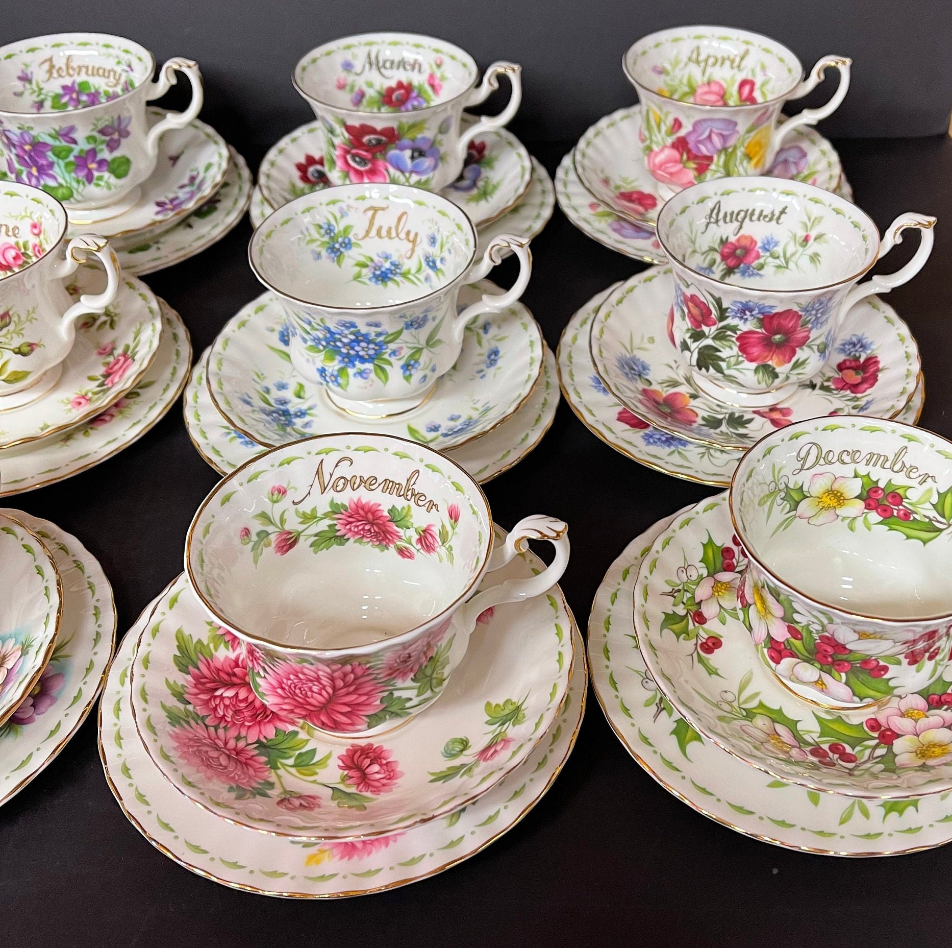 Royal Albert Flower of the Month All 12 Trios - Etsy
