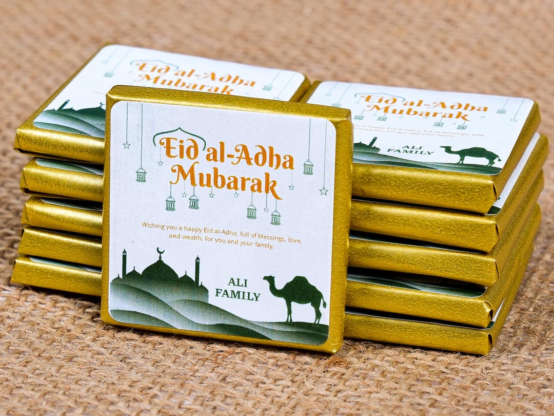 50 PCS Eid Al-adha Chocolate Favors for Guests, Custom Chocolate, Eid ...