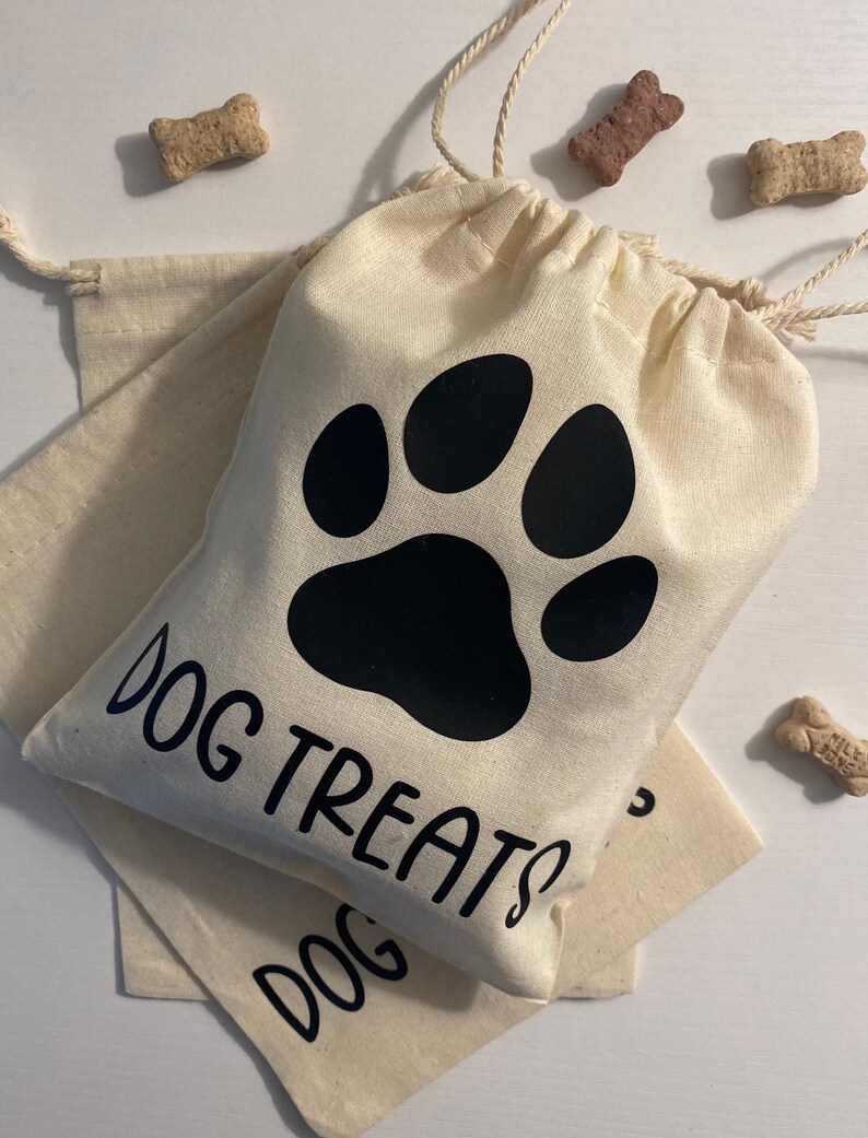 Dog Treat Bag, Burlap Canvas Dog Treat Pouch, 5x7 Drawstring Treat Bag ...