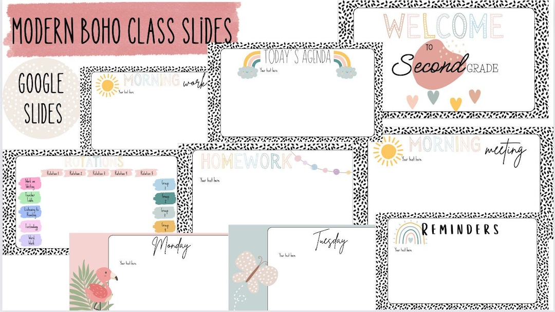 Modern Boho Google Slides Templates Digital Download - Etsy