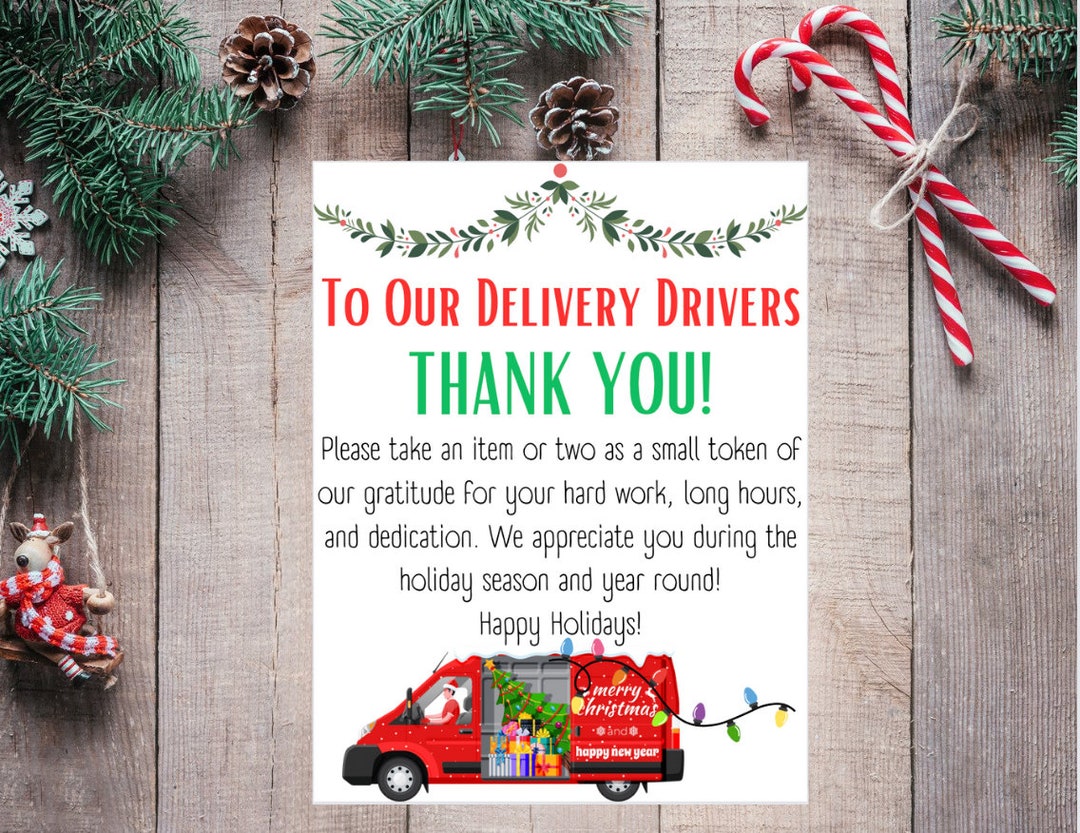 Delivery Driver Thank You Note - Etsy