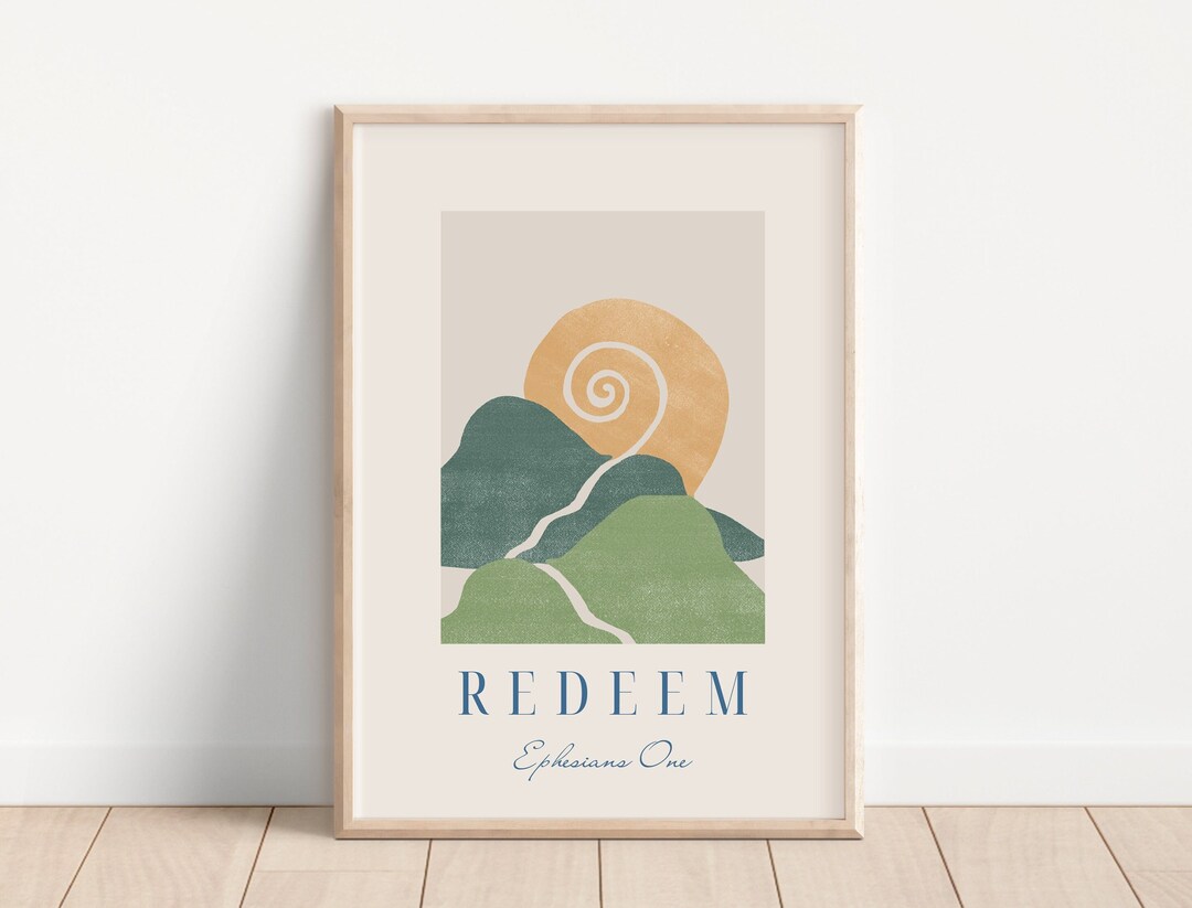 EPHESIANS 1 REDEEM Christian Boho Wall Decor, Christian Wall Art, Bible ...