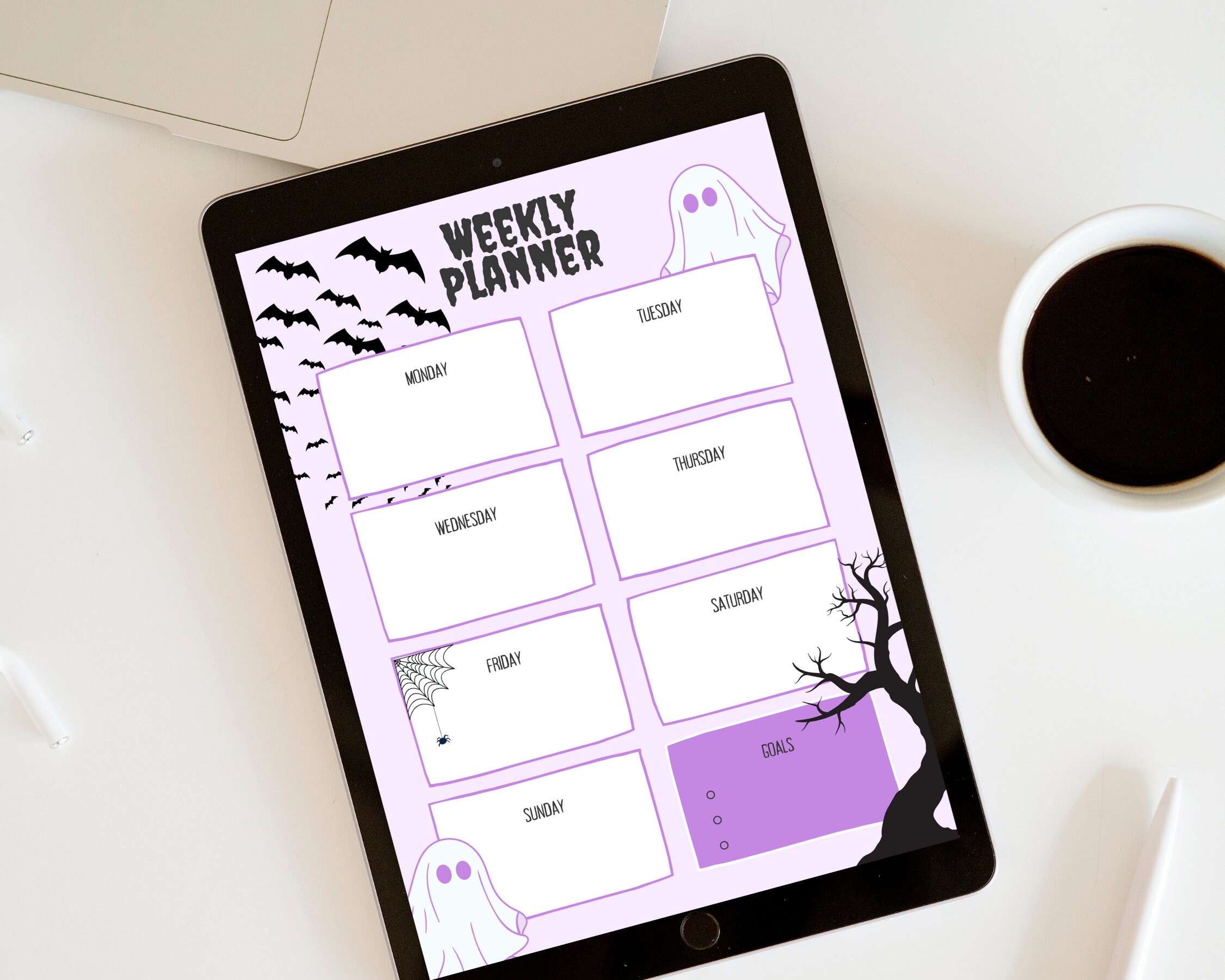 Halloween Themed Weekly Planner, October Weekly Planner, Ghost Planner ...