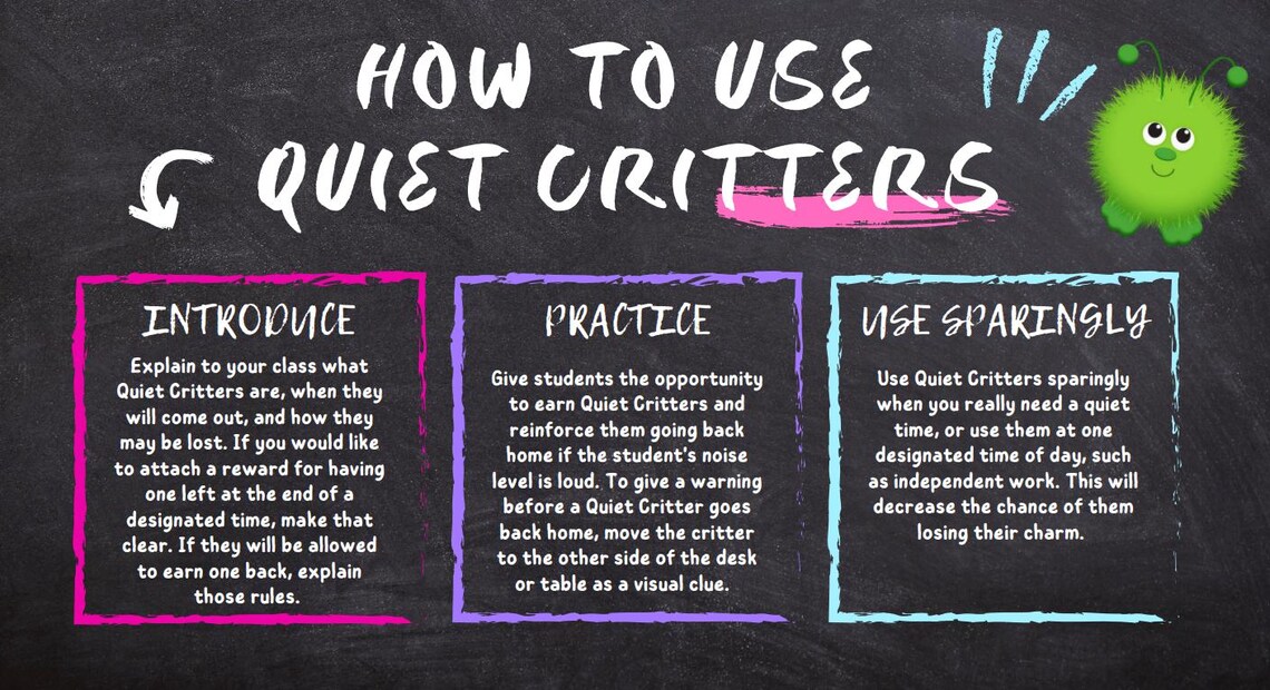 Quiet Critters- A Classroom Management Tool- Quiet Classroom - Etsy