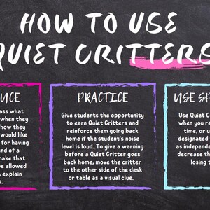 Quiet Critters- A Classroom Management Tool- Quiet Classroom - Etsy