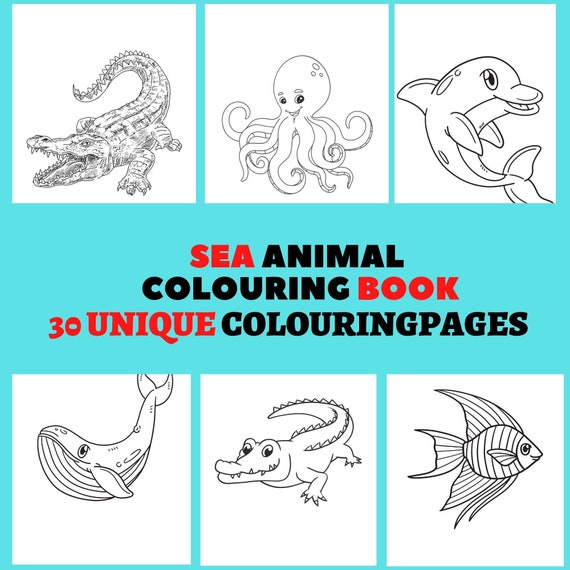 Sea Animal Colouring Book/ Printable Sea Animal Colouring - Etsy