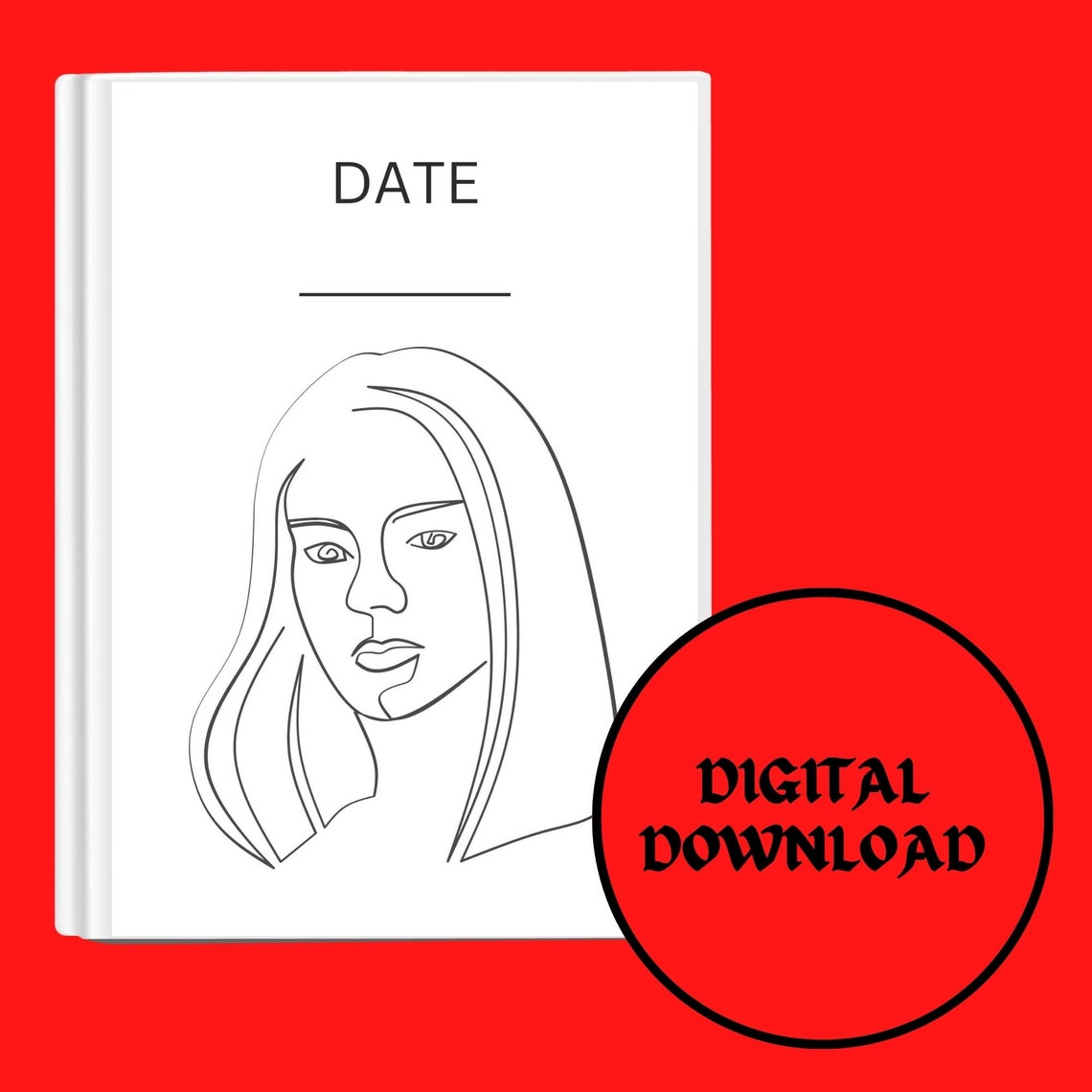 Printable Line Art Woman Face Colouring Book for Adults/ 35 - Etsy