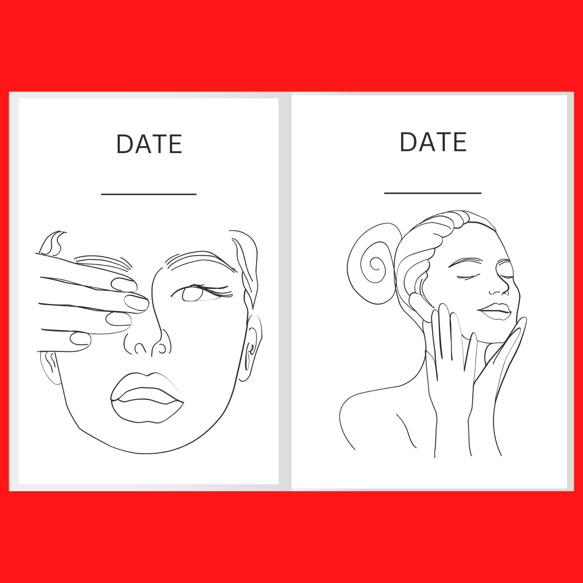 Printable Line Art Woman Face Colouring Book for Adults/ 35 Cute Unique ...