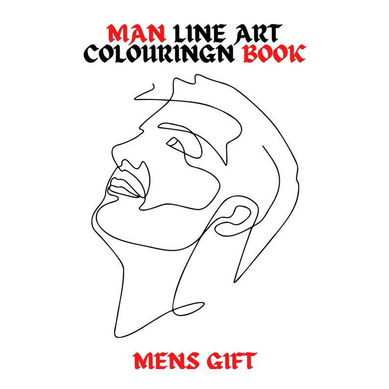 Printable Man Line Art Colouring Book for Adults/ Cute Unique - Etsy