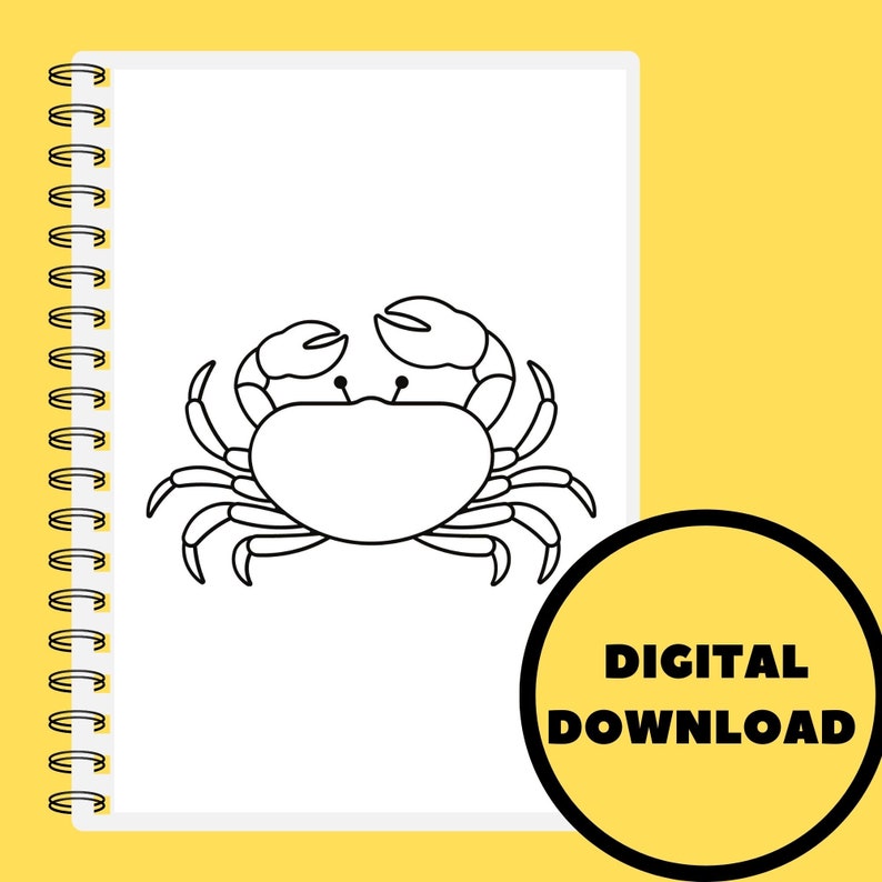 Printable Crab Colouring Book for Kids and Adults/ Digital - Etsy