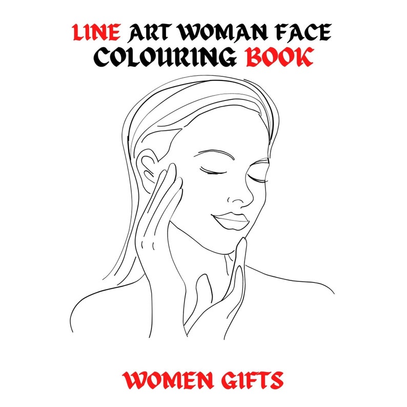 Printable Line Art Woman Face Colouring Book for Adults/ 35 - Etsy Hong ...
