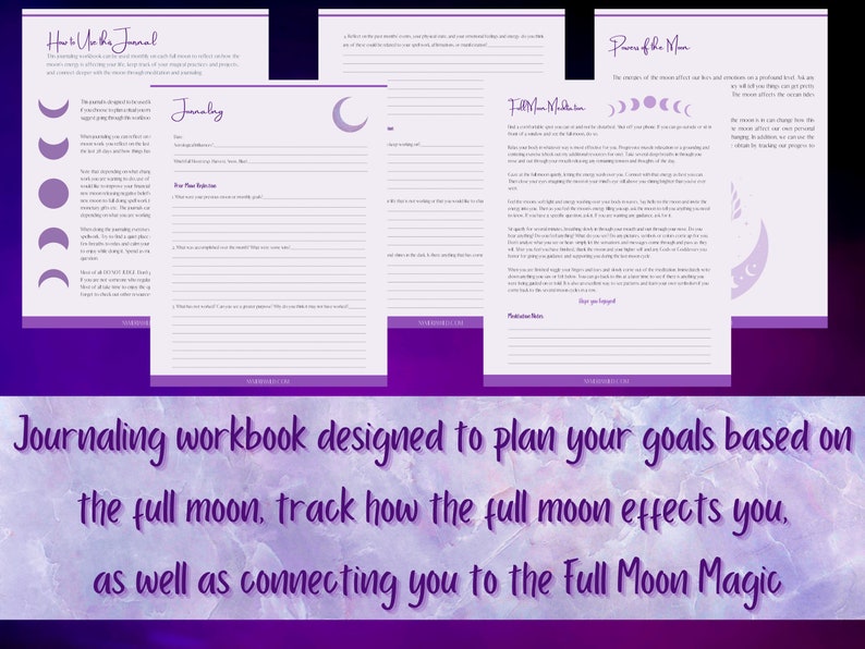 Full Moon Workbook, Printable Full Moon Journal, Moon Magic Guidebook ...
