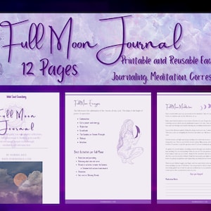 Full Moon Workbook, Printable Full Moon Journal, Moon Magic Guidebook ...