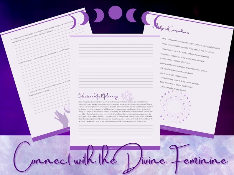 Full Moon Workbook, Printable Full Moon Journal, Moon Magic Guidebook ...
