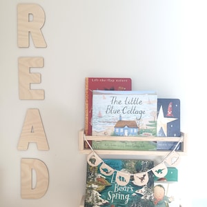 Let’s Read Sign, Read Sign, Sign for Playroom, Wooden Nursery Decor ...