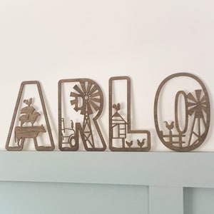 Farm Animal Nursery Decor: Wooden Name Sign, Farmyard Letters - Etsy