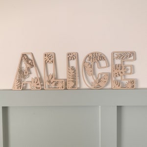 Wooden Tropical Leaves Letters Alphabet, Personalised Childrens Nursery ...