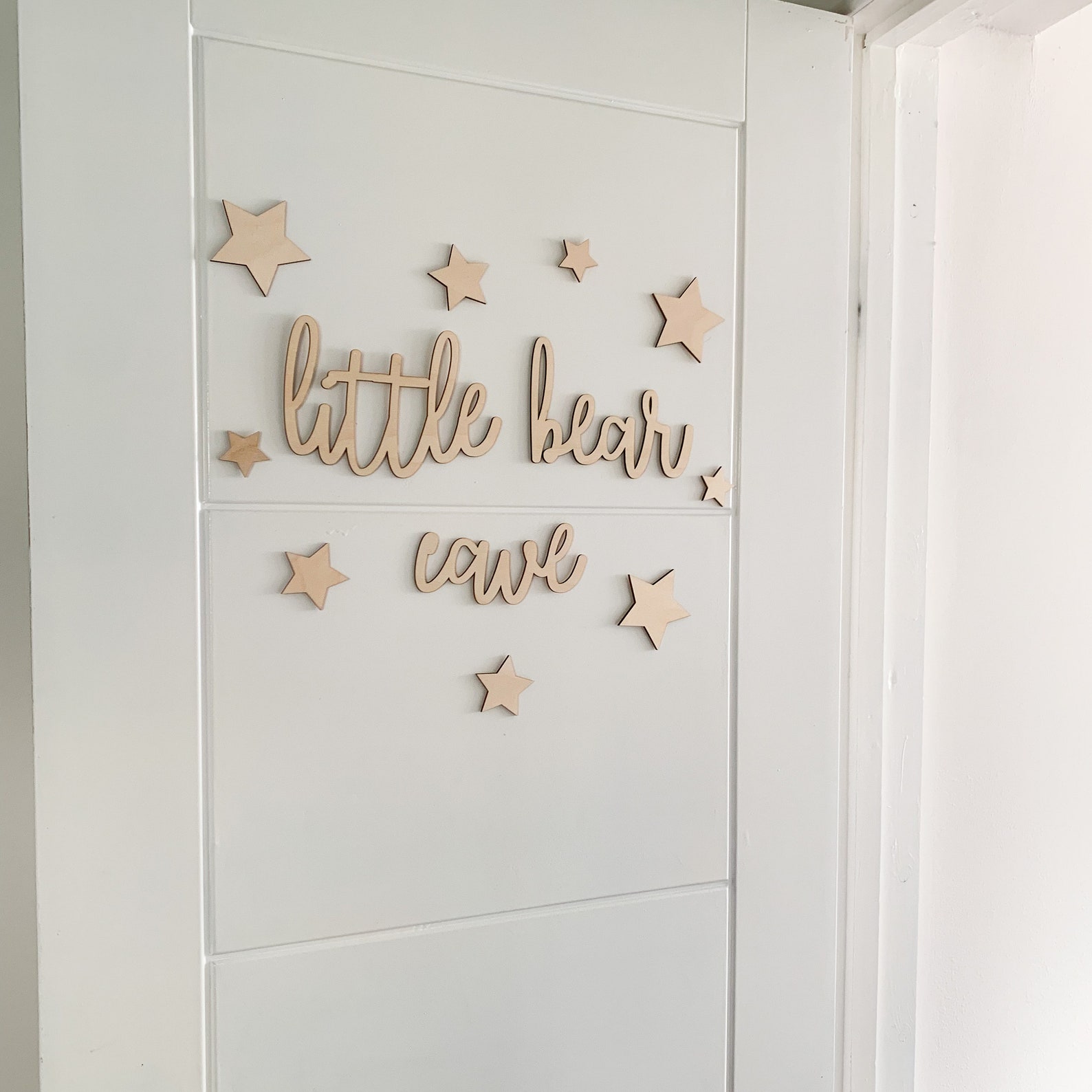 Little Bear Cave Sign, Kids Wall Sign Door Sign, Wooden Words for Walls ...