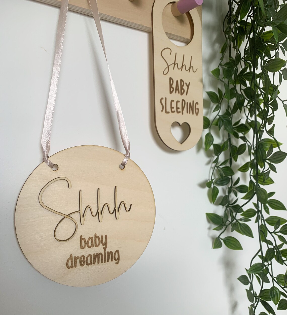 Baby Sleeping Sign, Baby Sleeping Door Sign, New Baby Plaque, New Baby ...