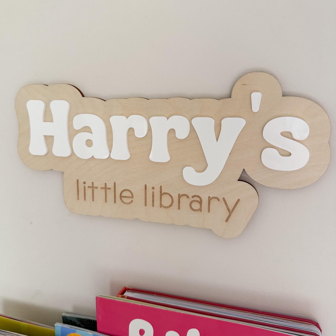 Little Library Sign, Personalised Kids Library Sign, Book Corner, Book ...