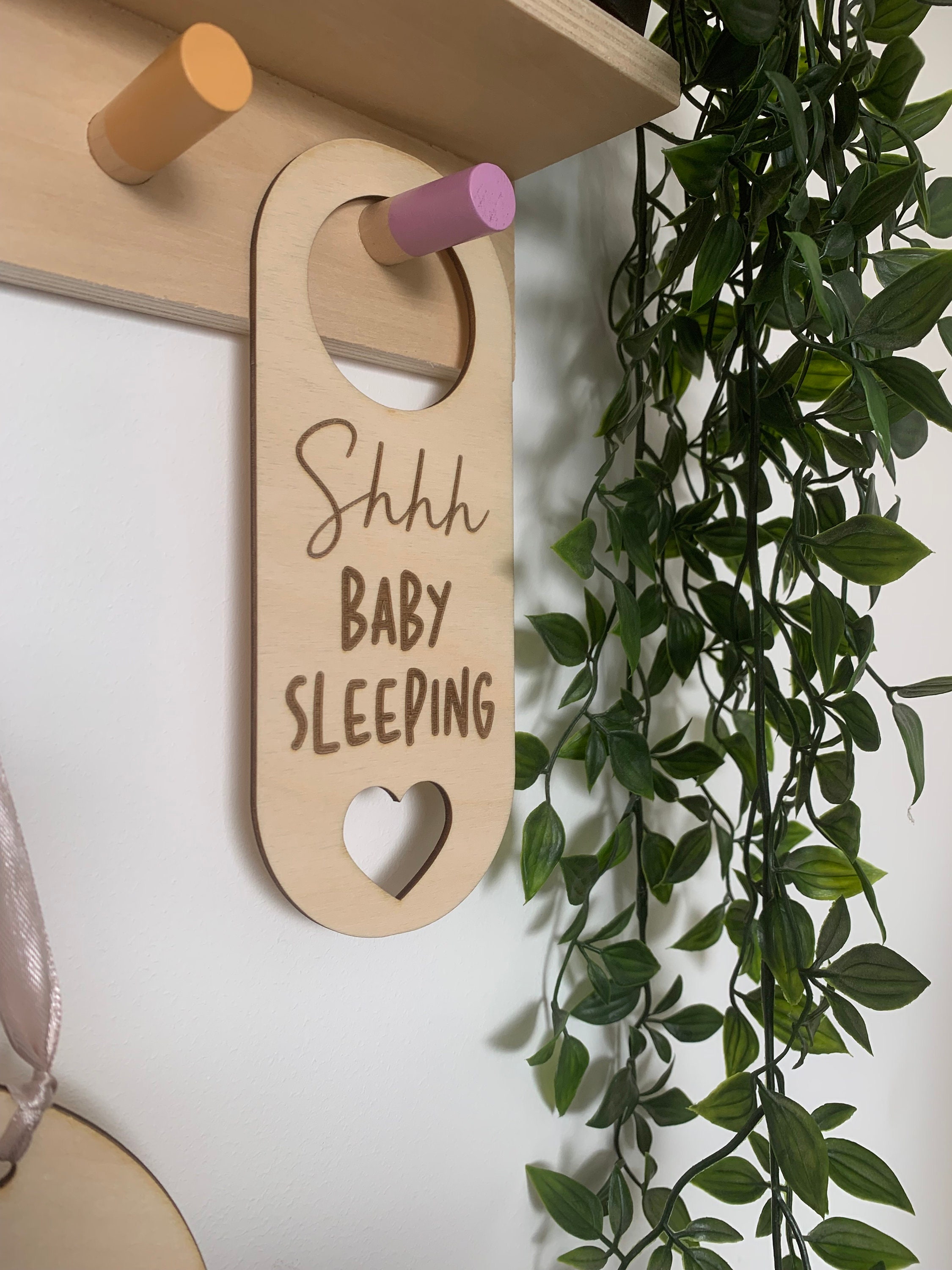 Baby Sleeping Sign, Baby Sleeping Door Sign, New Baby Plaque, New Baby ...