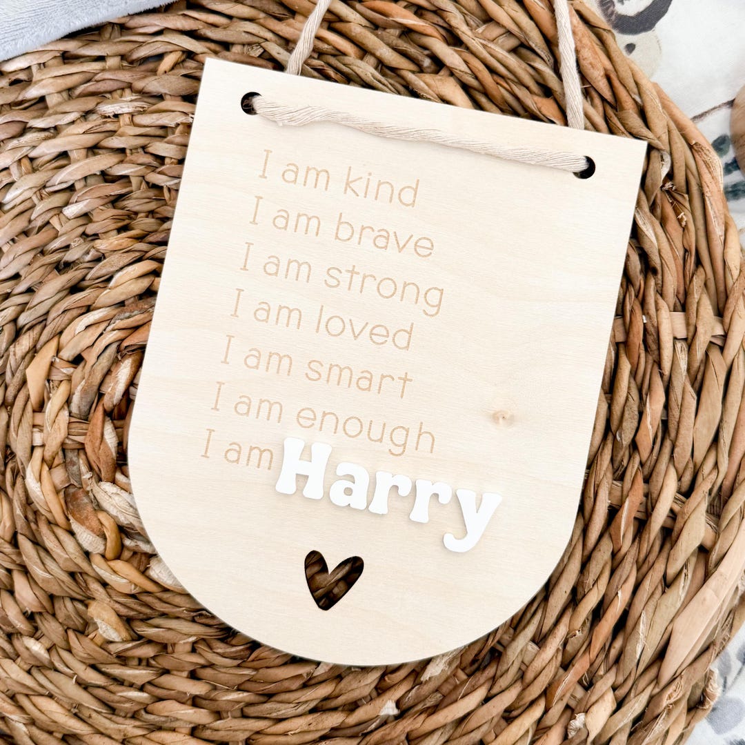 Personalized Affirmations Sign: Engraved Birch Wood Nursery Decor - Etsy