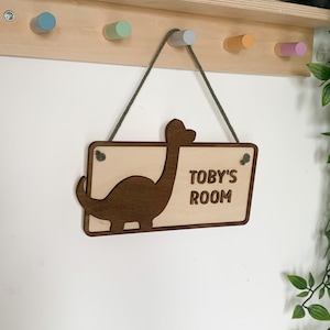 Dinosaur Name Sign, Dinosaur Door Sign, Dinosaur Bedroom, Nursery Name ...