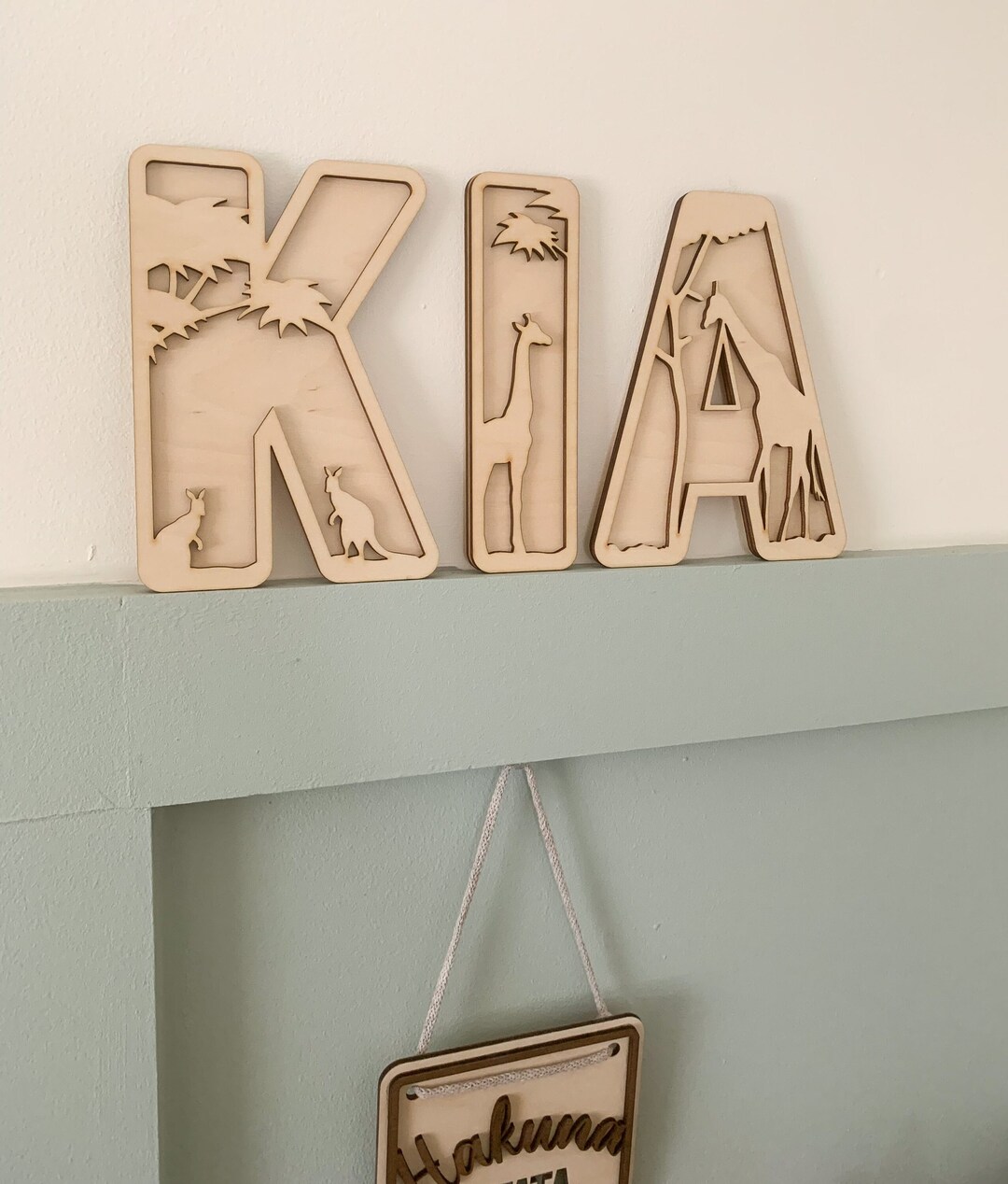 Safari Letters, Name Sign Wood, Safari Animal Name Sign, Personalised ...