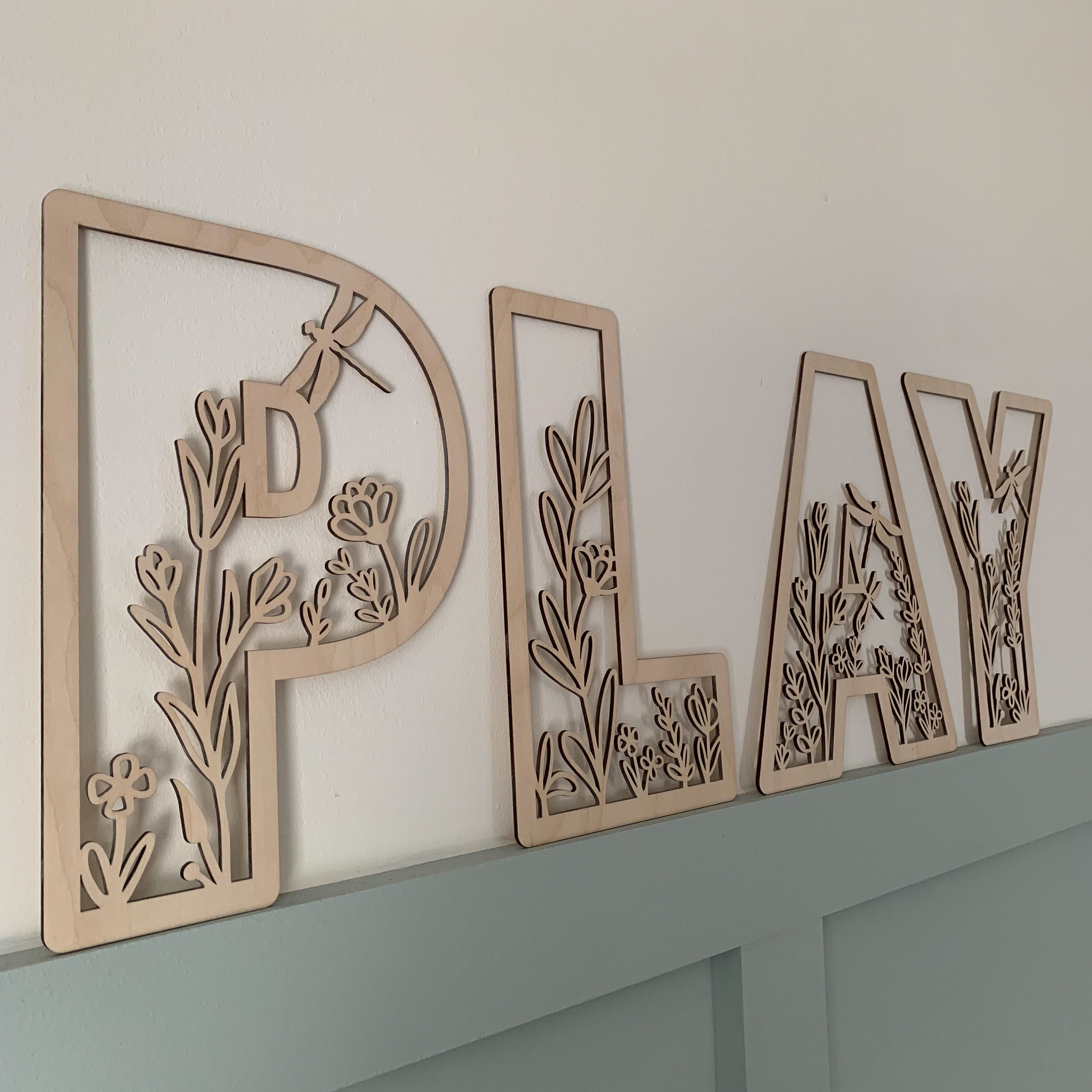 Floral Letters Name Sign Wood Flower Name Sign Personalised - Etsy