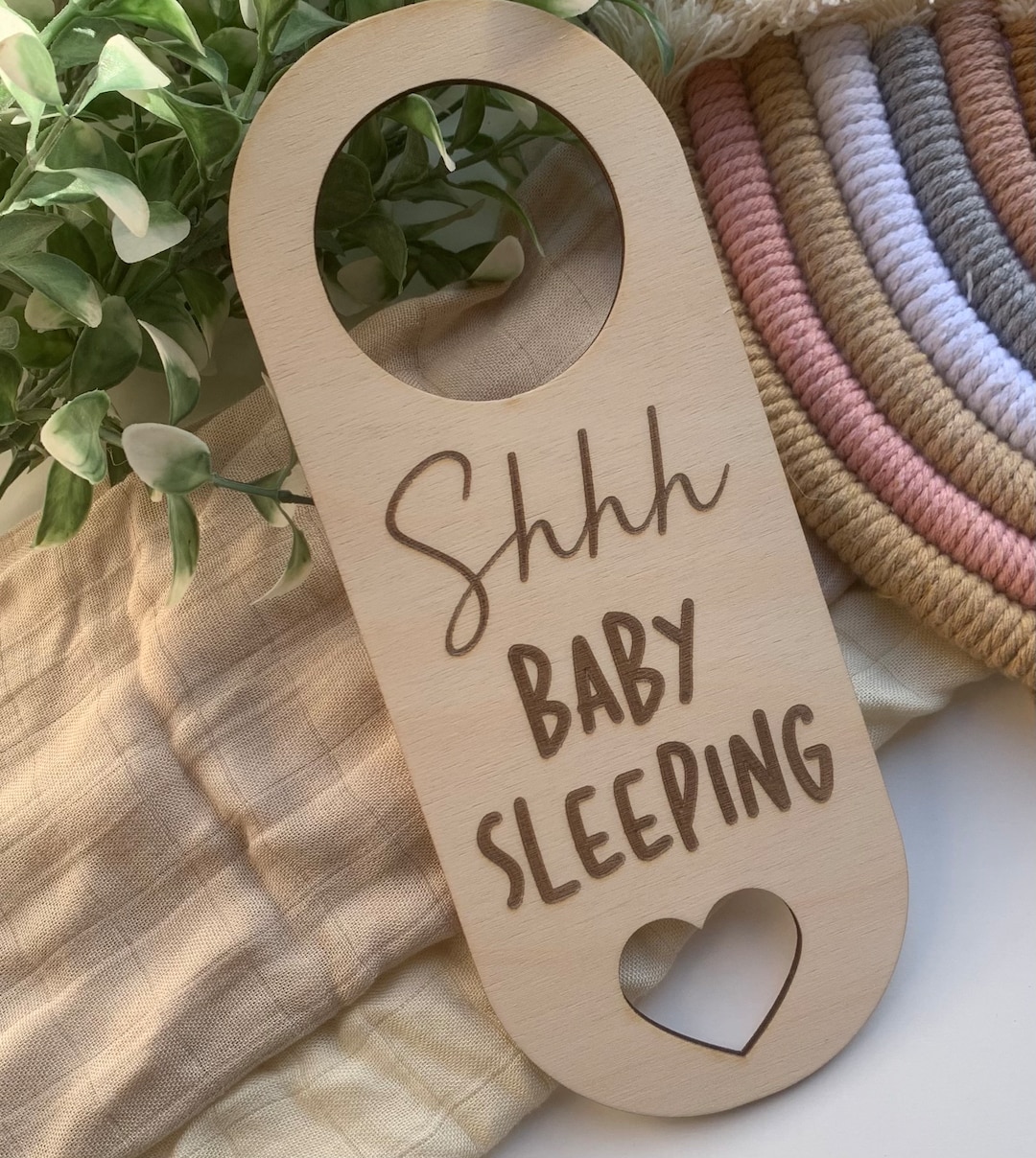 Baby Sleeping Sign, Baby Sleeping Door Sign, New Baby Plaque, New Baby ...