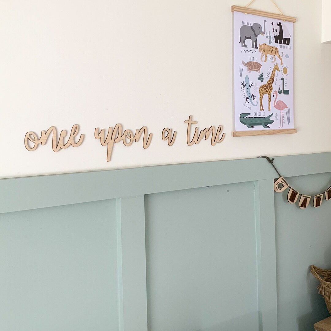 Once Upon a Time Sign, Wall Lettering, Nursery Quote, Wooden Nursery ...