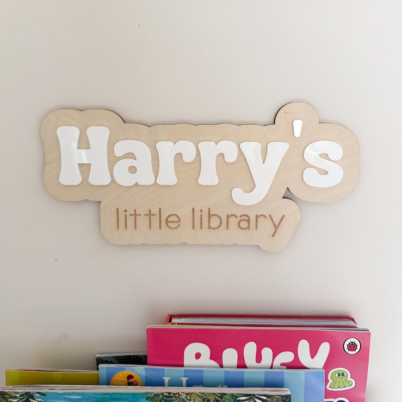 Library Sign - Etsy