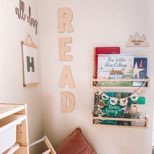 Let’s Read Sign, Read Sign, Sign for Playroom, Wooden Nursery Decor ...
