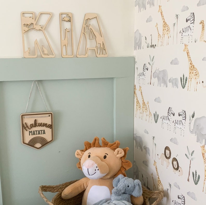 Hakuna Matata Sign, Hakuna Matata Wall Art, Safari Theme Nursery Decor ...