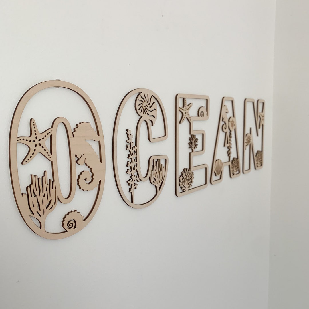Ocean Creatures Themed Letters, Name Sign Wood, Ocean Name Sign ...