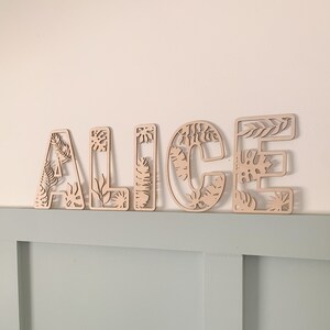 Wooden Tropical Leaves Letters Alphabet, Personalised Childrens Nursery ...