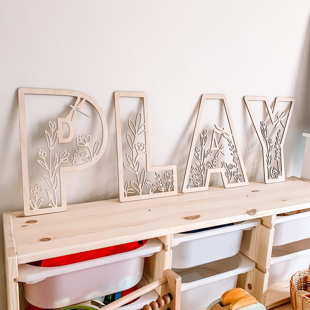 Floral Letters, Name Sign Wood, Flower Name Sign, Personalised Name ...