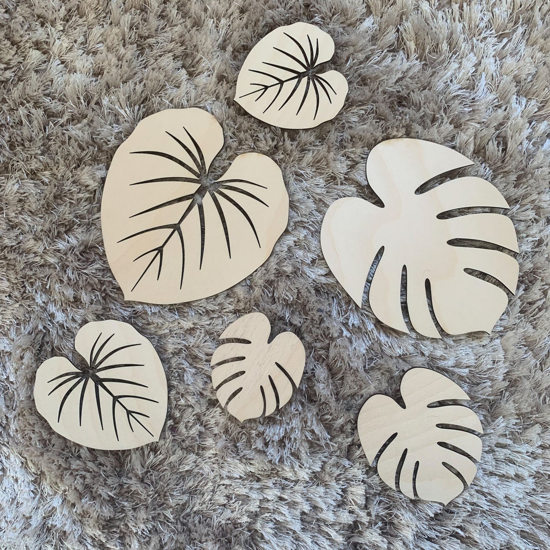 Wooden Tropical Leaves Decal, Personalised Childrens Nursery Decor ...