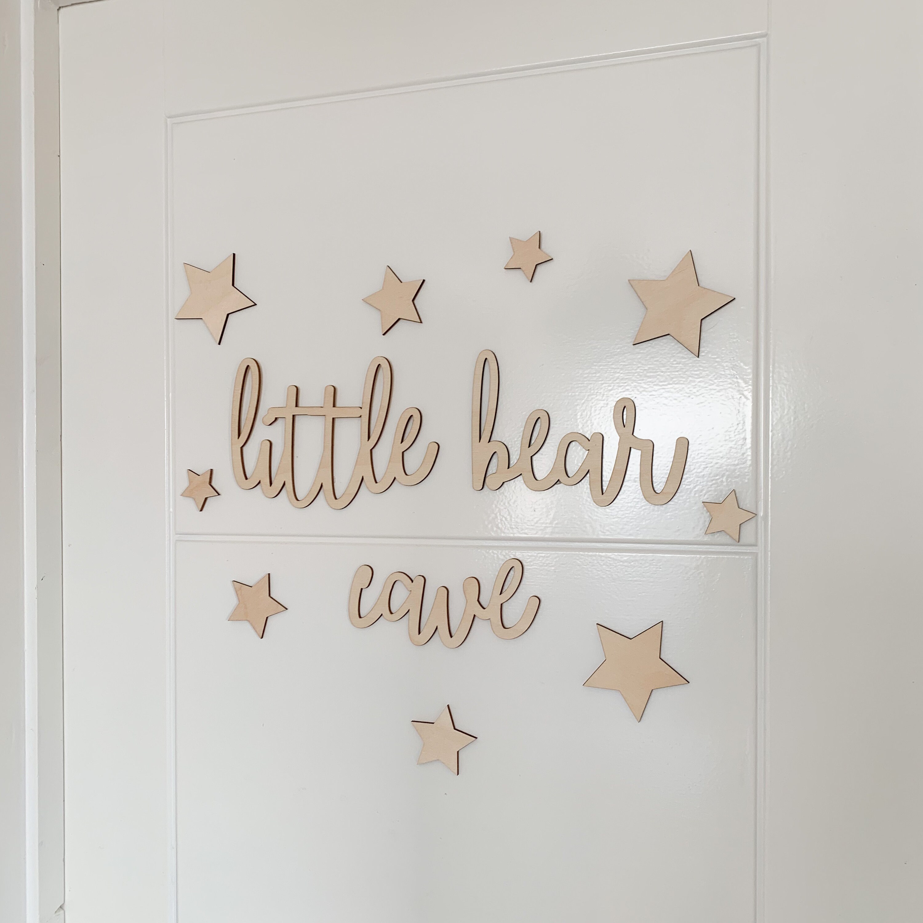 Little Bear Cave Sign, Kids Wall Sign Door Sign, Wooden Words for Walls ...