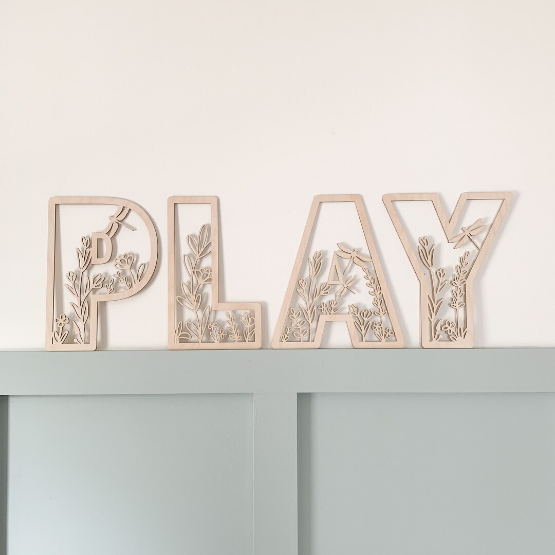 Wildflower Letters, Wildflower Name Sign Wood,flower Name Sign ...