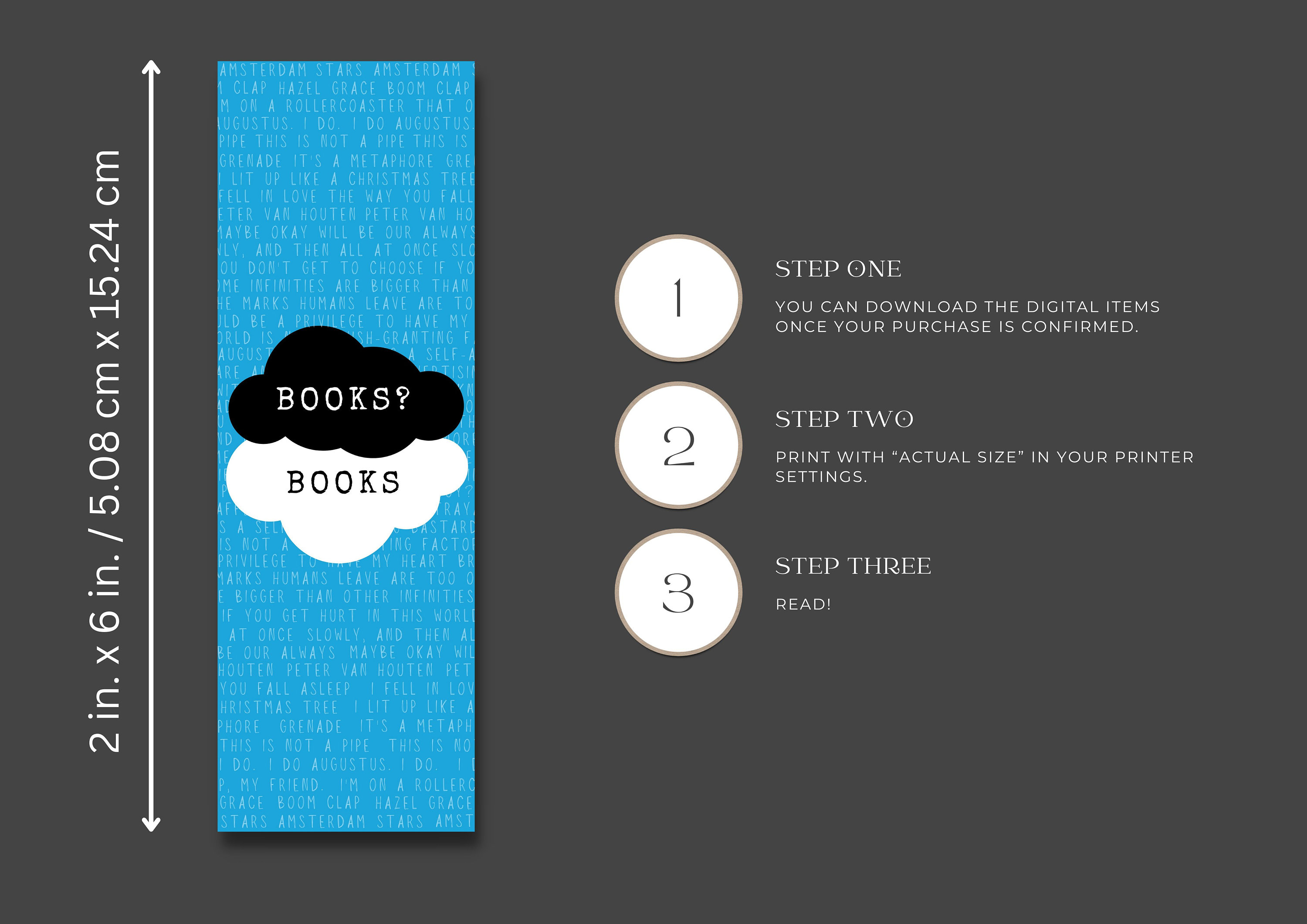 Printable the Fault in Our Stars Bookmark Bundle, Set of 8 - Book Lover ...