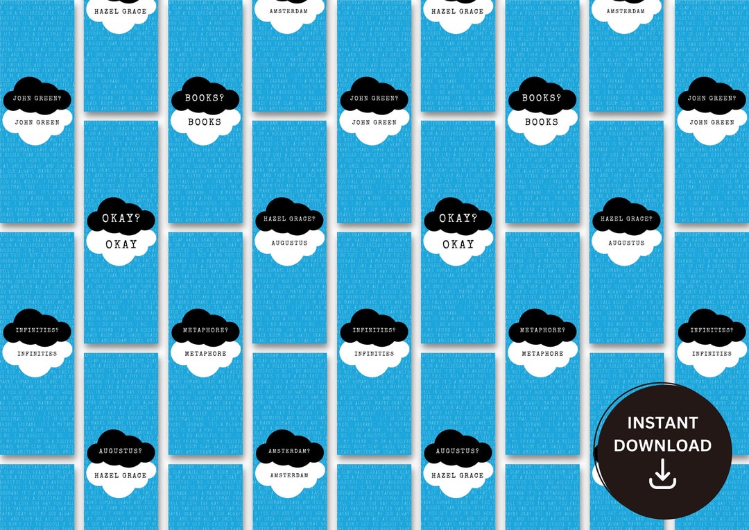 Printable the Fault in Our Stars Bookmark Bundle, Set of 8 - Book Lover ...