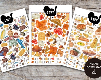I Spy Thanksgiving Game - Etsy